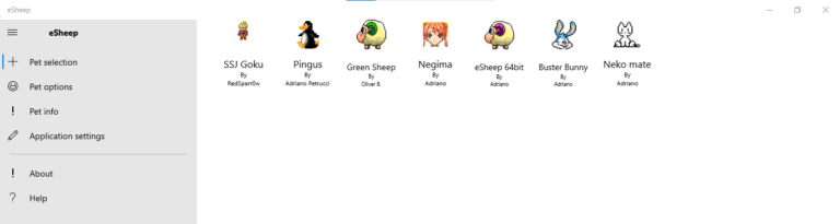 eSheep una mascota virtual gratis que te acompaña en Windows y web